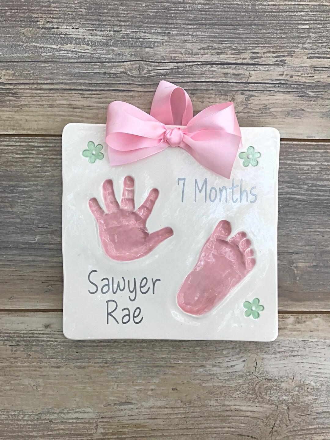 Custom Baby Handprint Footprint Ceramic Keepsake - Newborn Gift - Etsy