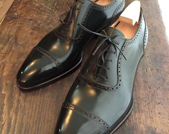 Handmade Black Leather Oxford Brogue Shoes: Men's Formal Dress Shoes - Etsy