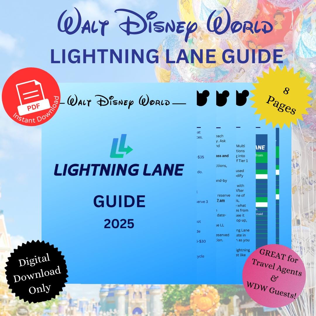 Walt Disney World WDW Lightning Lane Attraction Guide - Etsy