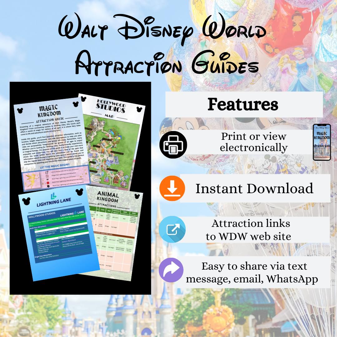 Walt Disney World WDW - 4-theme Park Attraction Guide Bundle - Ride and ...