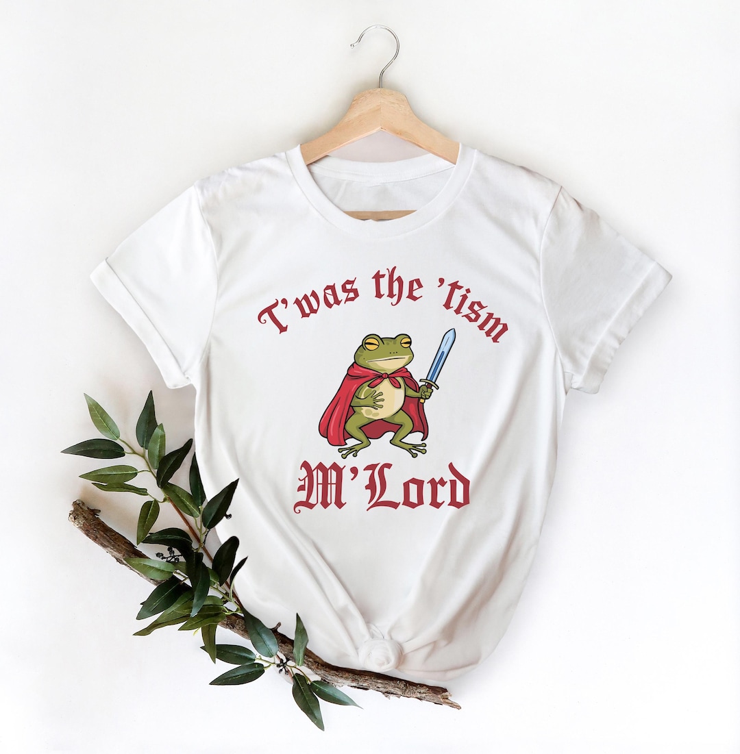 Twas the Rism Mlord Frog T-shirt, Funny Medieval Sword Frog Meme Tee ...