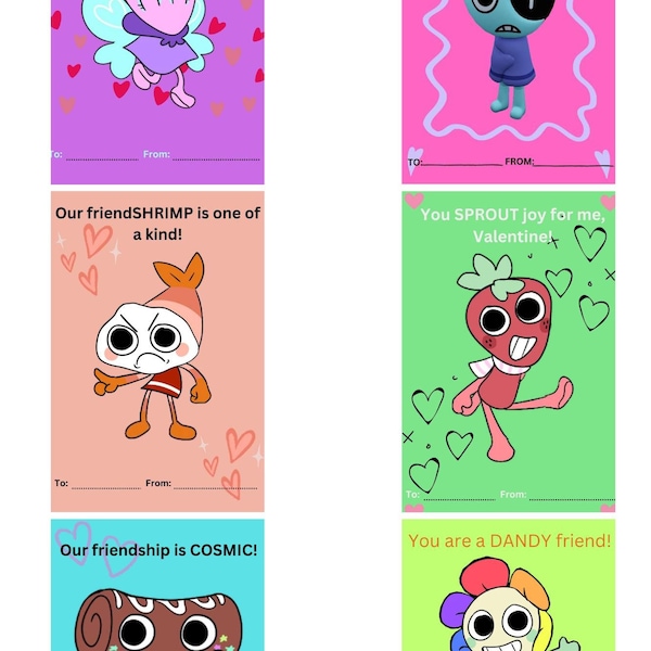 Dandy World Valentine Cards - Etsy