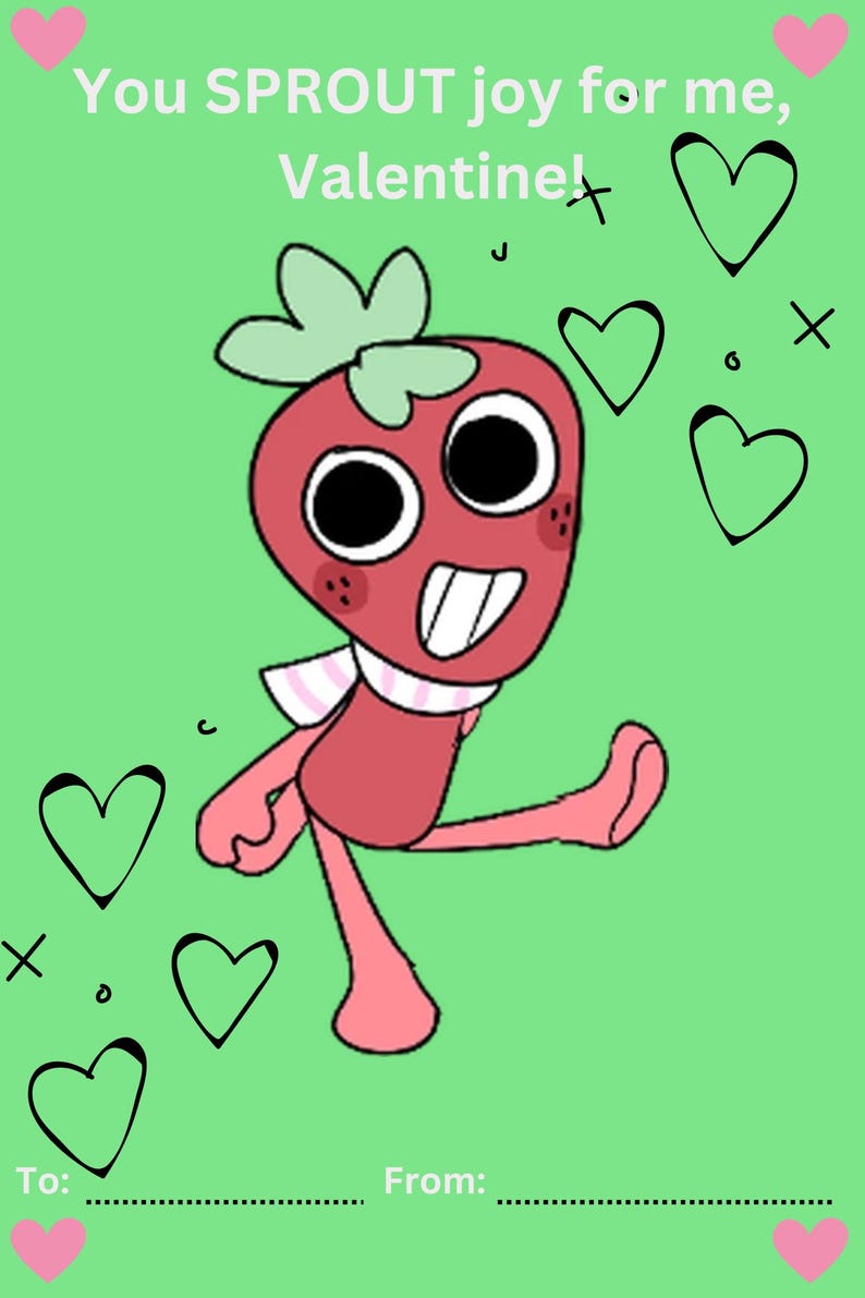 Dandy's World Inspired Printable Valentine's Day Cards - Etsy