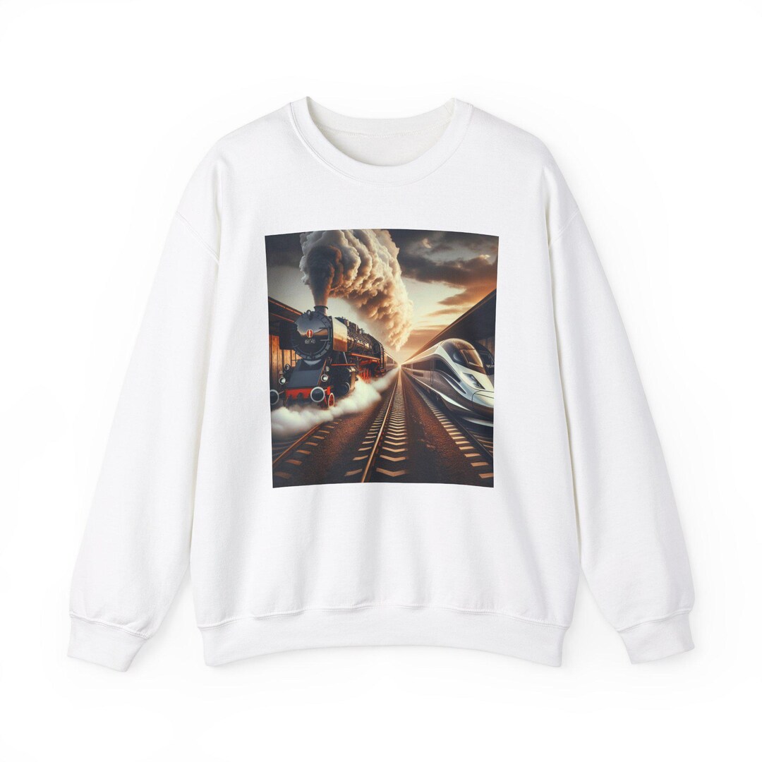 Vintage & Modern Train Sweatshirt: Railroad Enthusiast Crewneck - Etsy