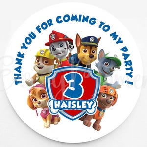 Paw Patrol Personalized Birthday Stickers | Paw Patrol Birthday ...