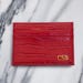 Monogrammed Croc Embossed Vegan Leather Cardholder: Personalized ...