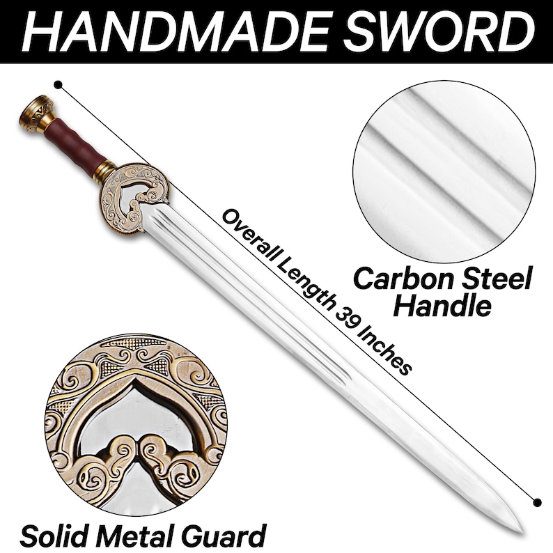Handmade Scottish Claymore Sword J2 Steel, Highland Claymore Black ...