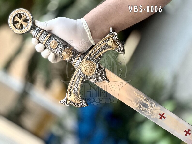 Handmade Knights Templar Sword, Stainless Steel With Leather Sheath - Etsy