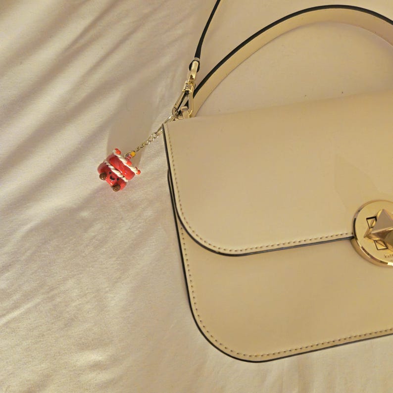 Red Velvet Cake Keychain, Polymer Clay Keychain, Cute Polymer Clay ...