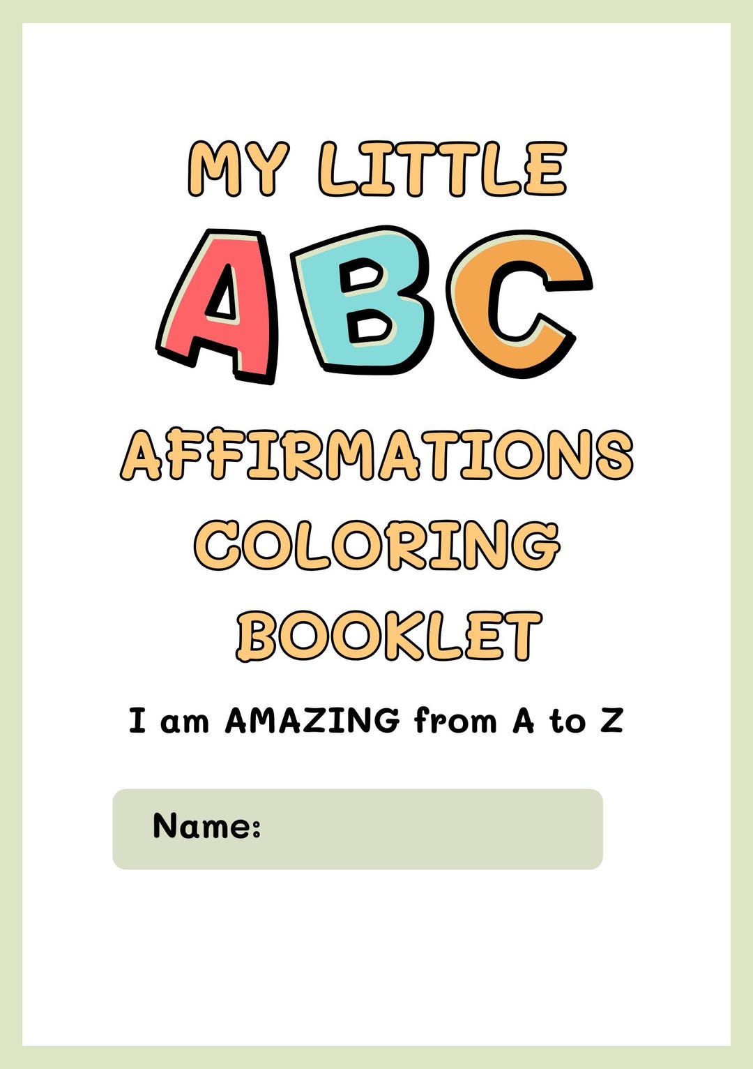 ABC Affirmations Coloring Book - Etsy