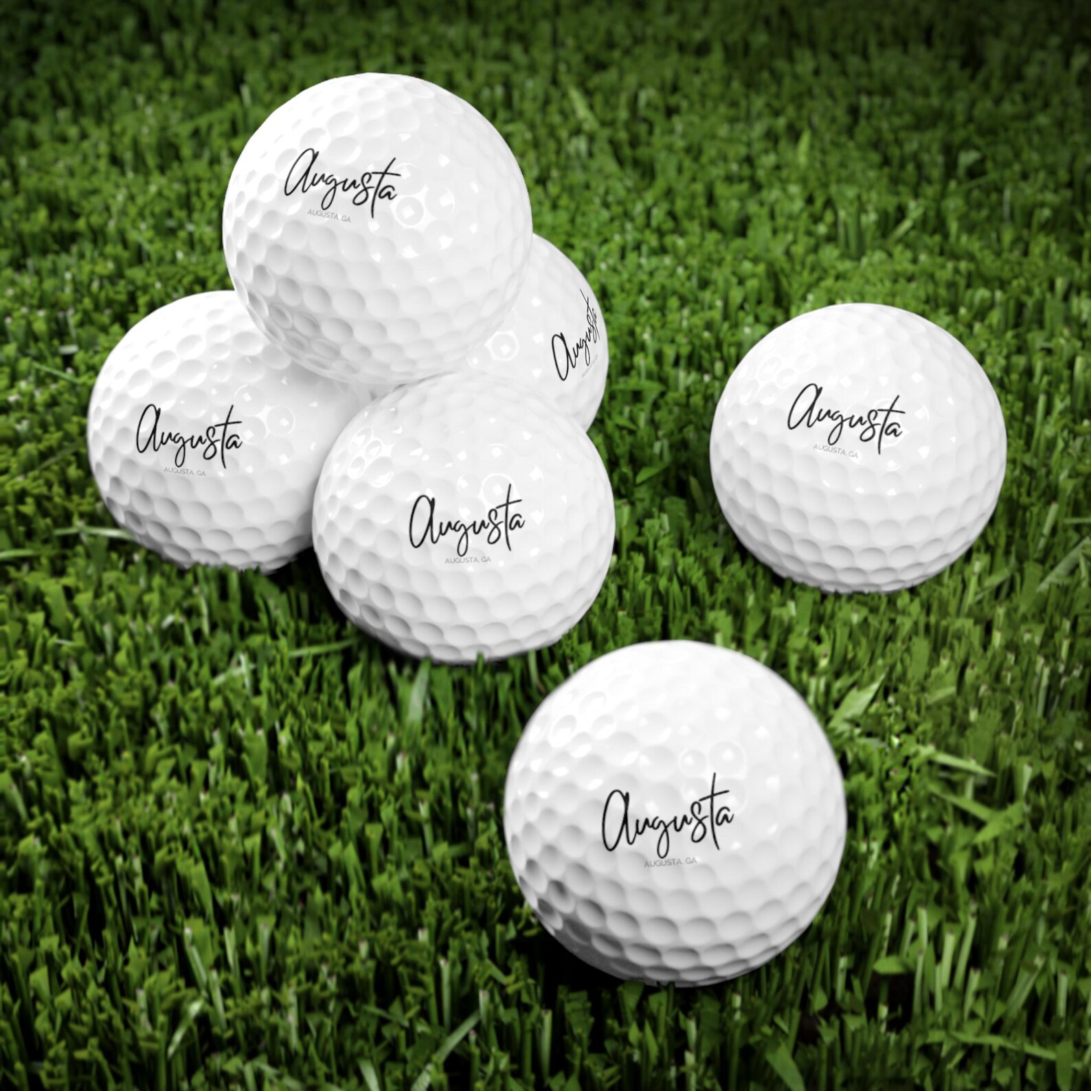Augusta Golf Course Golf Balls - 6 Custom Golf Balls Set, Golfer Gift ...