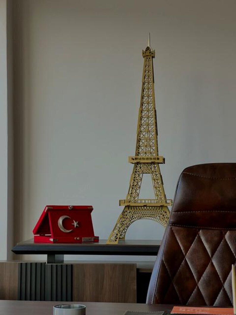 Metal Eiffel Tower Sculpture-laser Cut Steel Art- Unıque Home & Office ...
