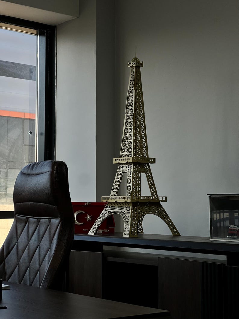 Metal Eiffel Tower Sculpture-laser Cut Steel Art- Unıque Home & Office ...