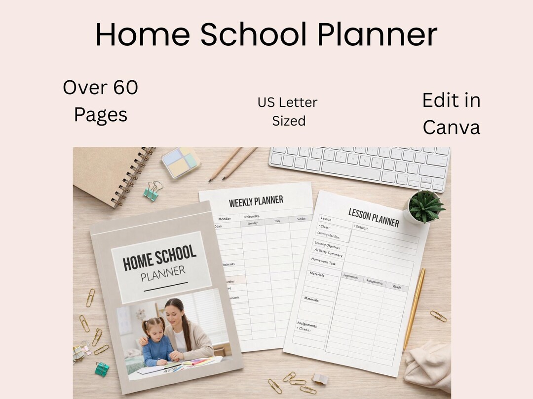 Homeschool Planner Printable, Undated 66 Page Letter Size, Multi ...