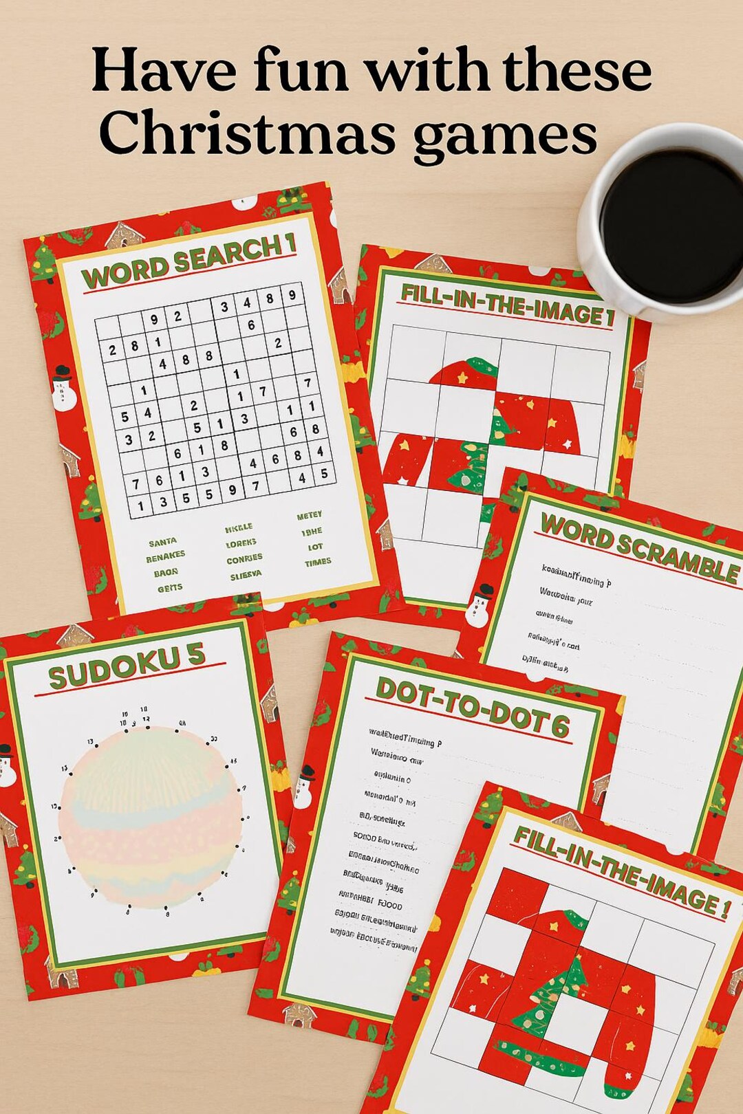Christmas Game Bundle | Holiday Family Game Night Set | Printable Xmas ...