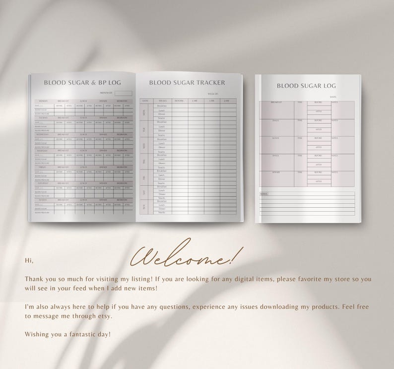Diabetes Planner Printable Daily Meal Tracker Glucose & Insulin Journal ...
