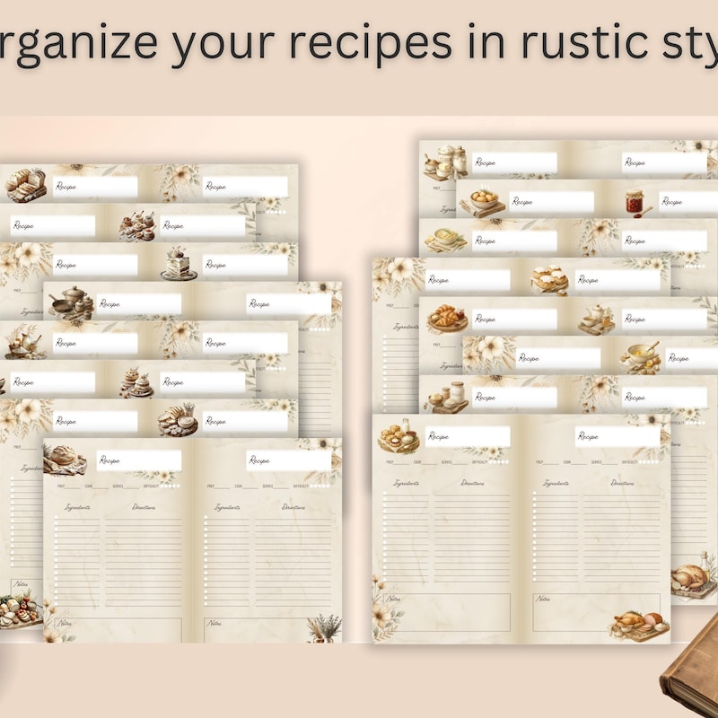 Rustic Recipe Cards - Etsy