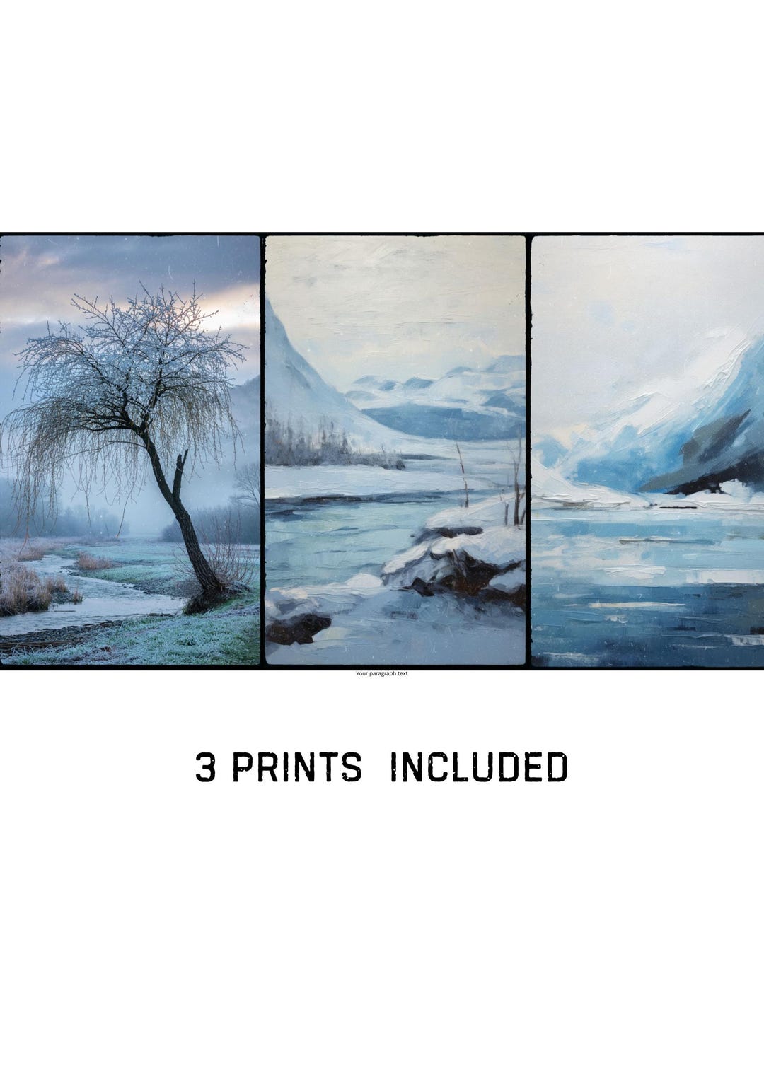 Rustic Winter Decor for Living Room Nordic Snow Scene Prints - Etsy