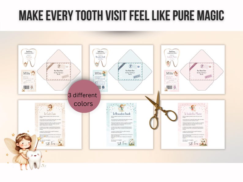 Printable Mini Lost Tooth Fairy Letter Set With Receipt and Envelope ...