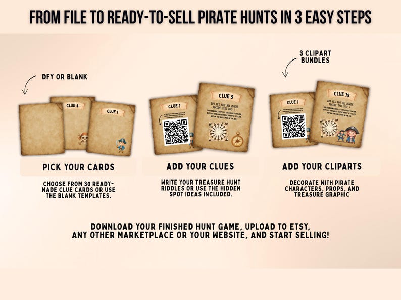 Pirate Treasure Hunt Clue Cards Editable Pirate Themed Scavenger Hunt ...