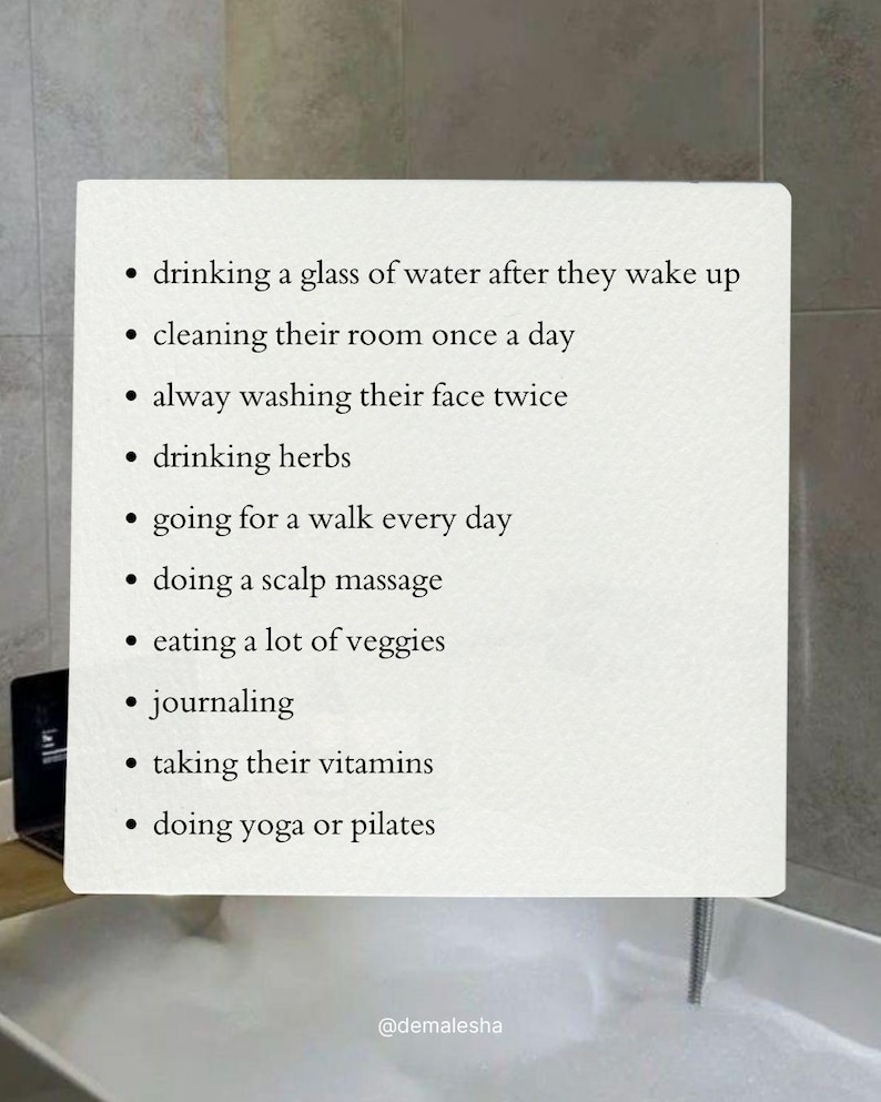 Healthy Habits Checklist: Digital Guide to a Clean Girl Routine - Etsy