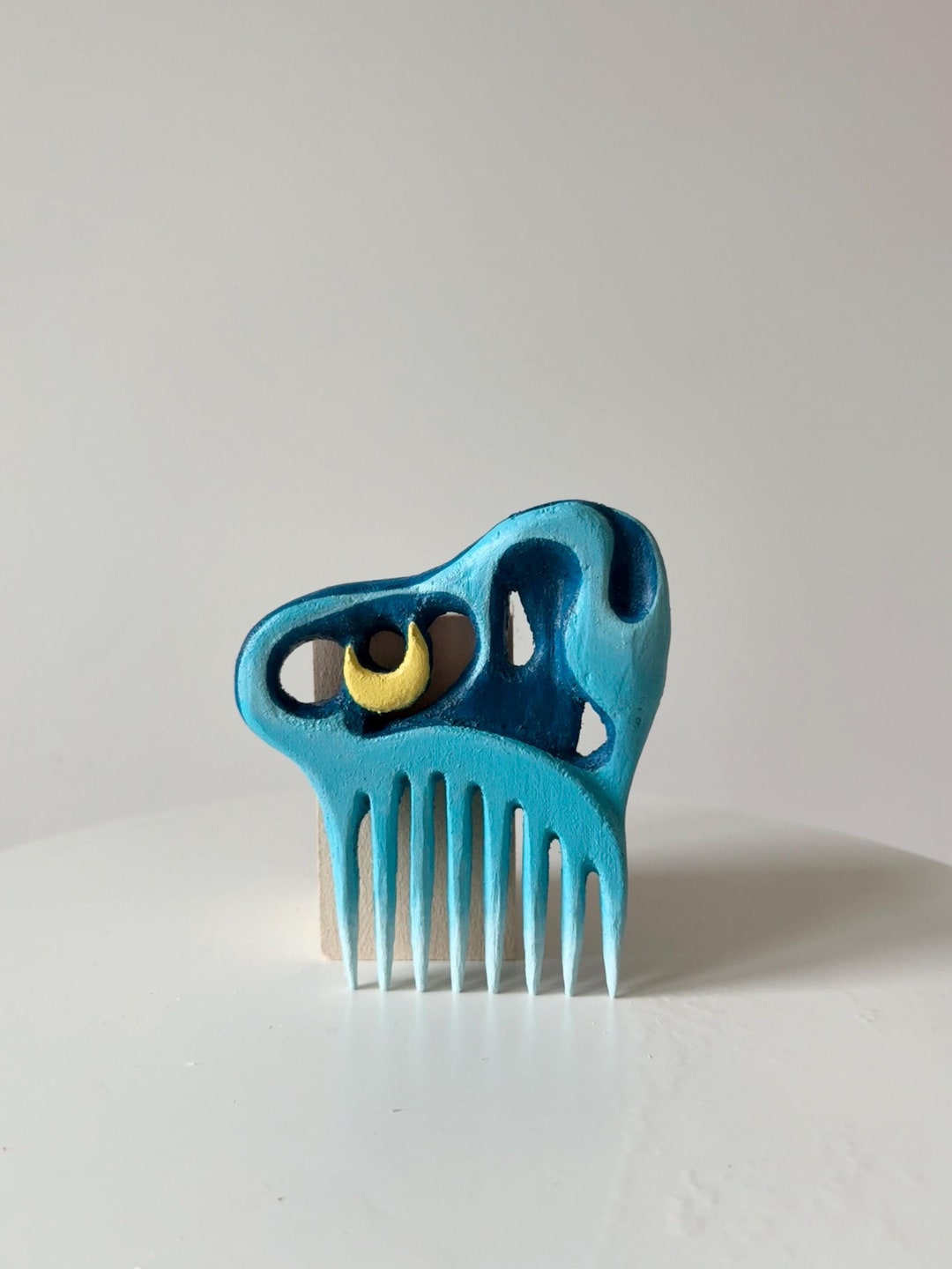 Moon Comb (wood Carving) - Etsy
