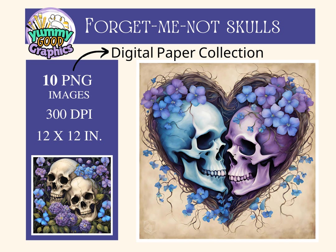 Forget-me-not Skulls is a Collection of 10 Images Featuring Forget-me ...
