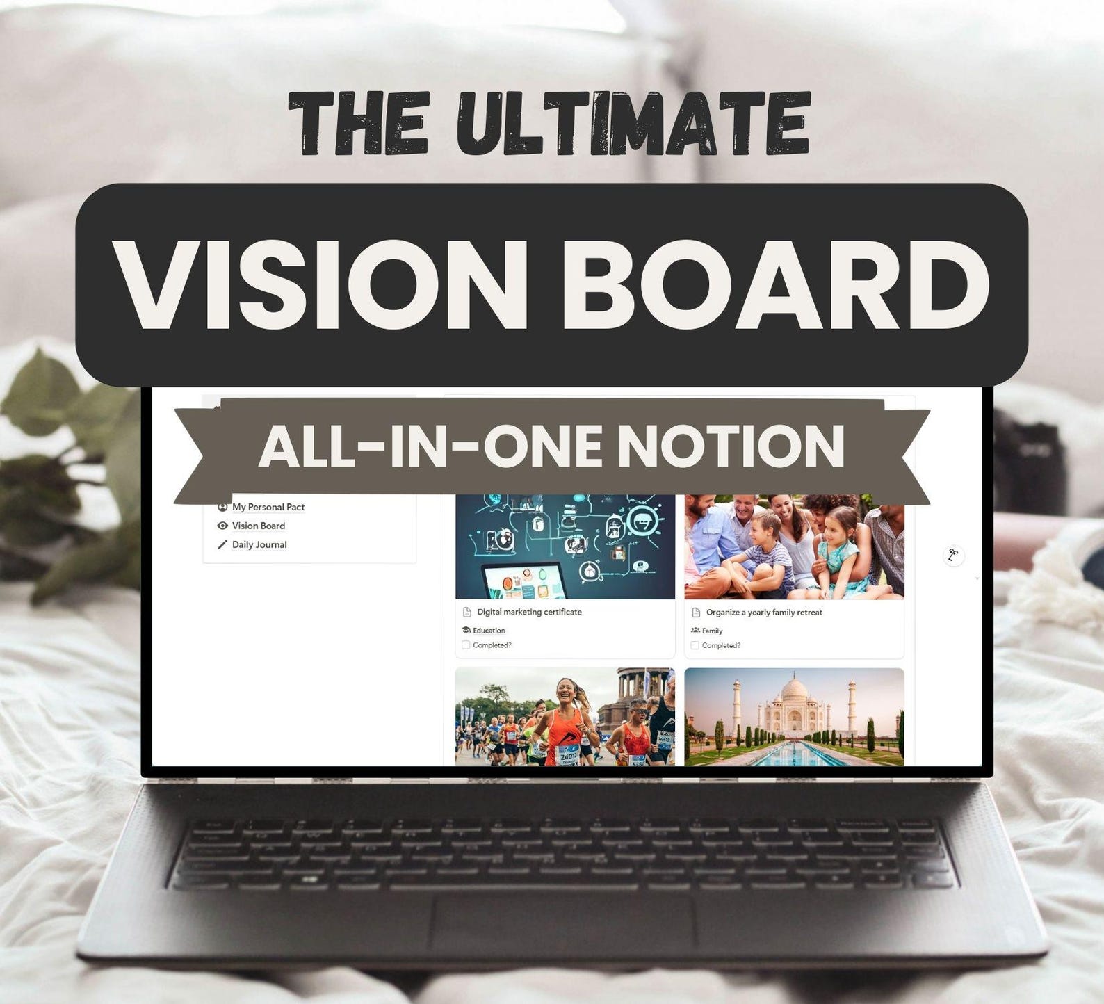 Notion Vision Board Template | Digital Planner | Goal Setting ...
