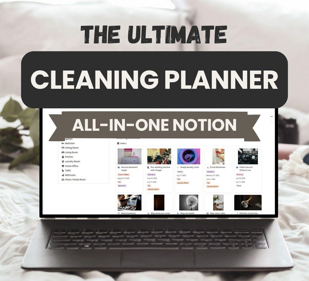 Notion Cleaning Planner | Digital Cleaning Schedule, Chore Chart ...