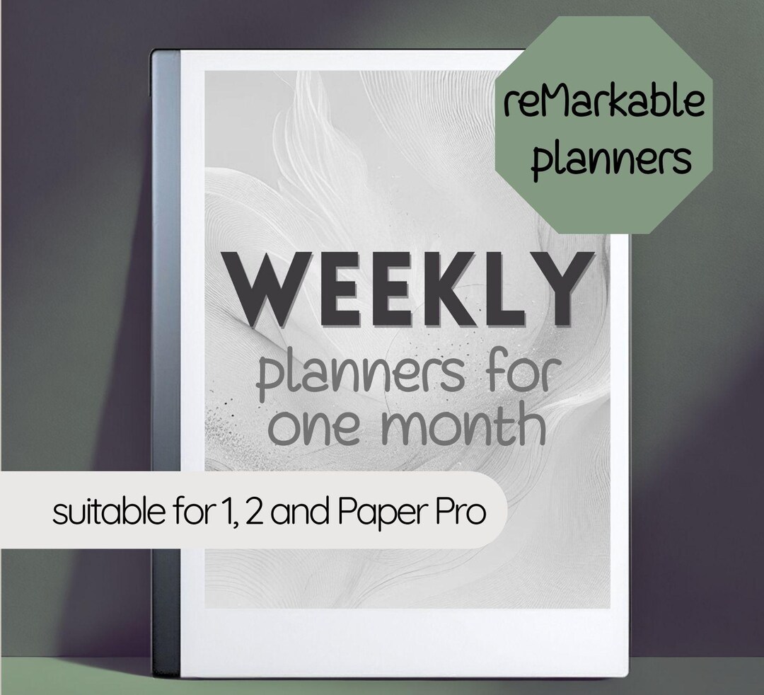 Reusable Weekly Planner for Remarkable | Undated, Monthly PDF Templates ...