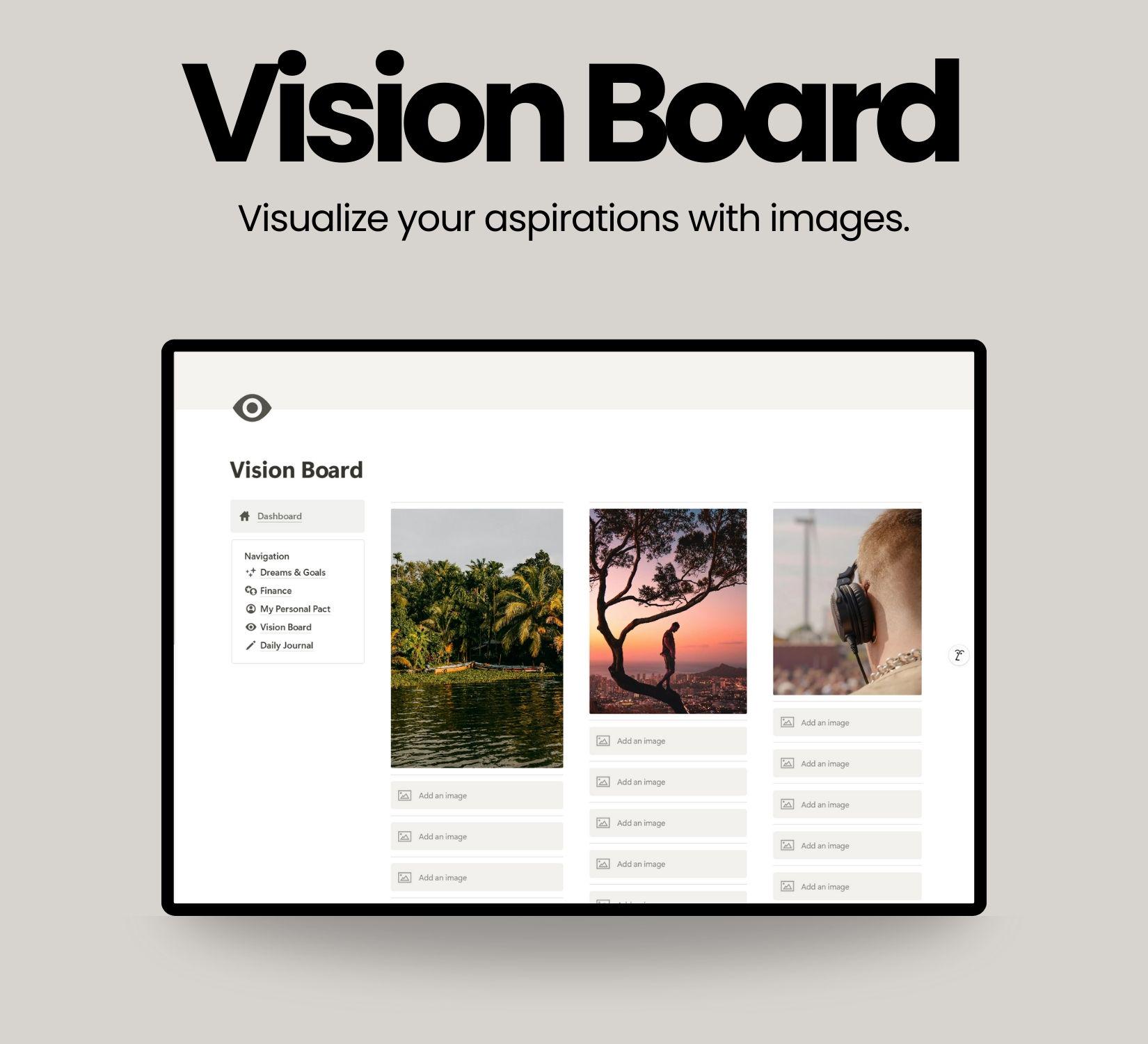 Notion Vision Board Template | Digital Planner | Goal Setting | Manifestation Board | 12 Week ...