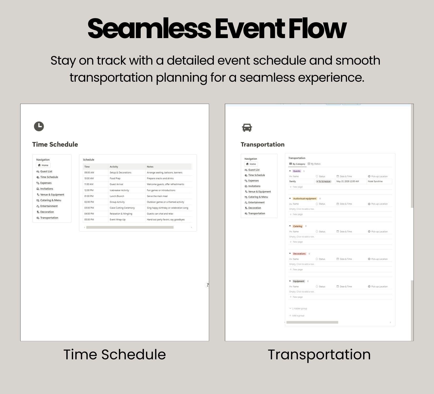 Notion Event Planner Template | Event Checklist, Budget Tracker | Guest ...