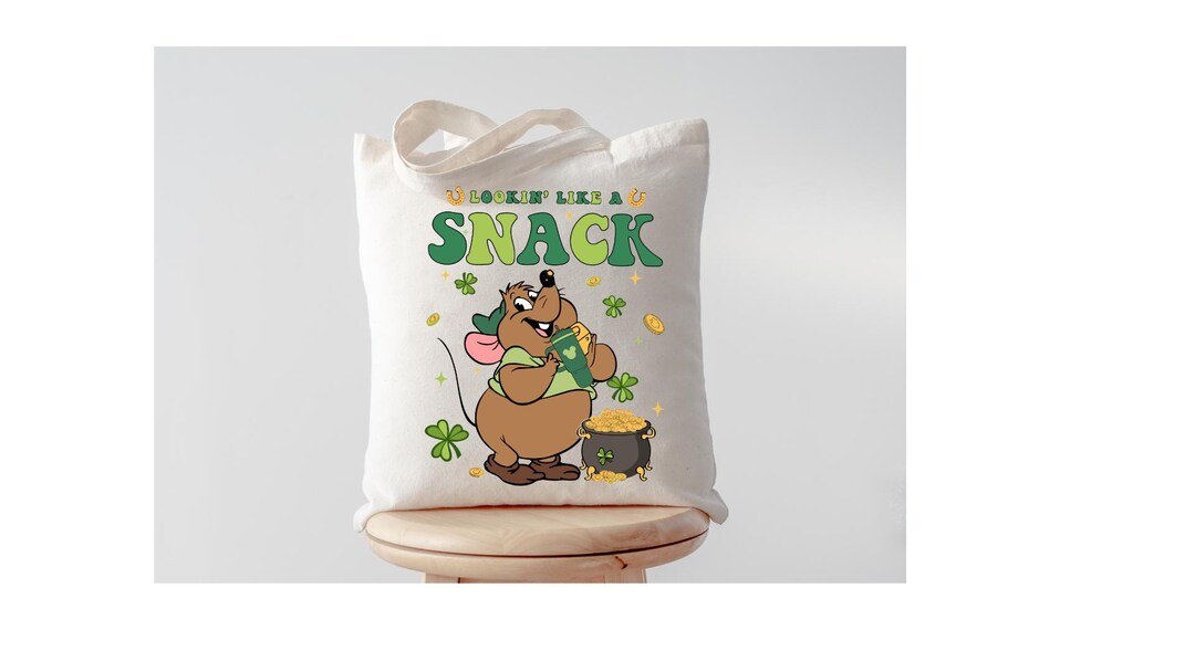 St. Patrick's Day Tote Bag. Organic Canvas Tote Bag, Cute Snack Design ...