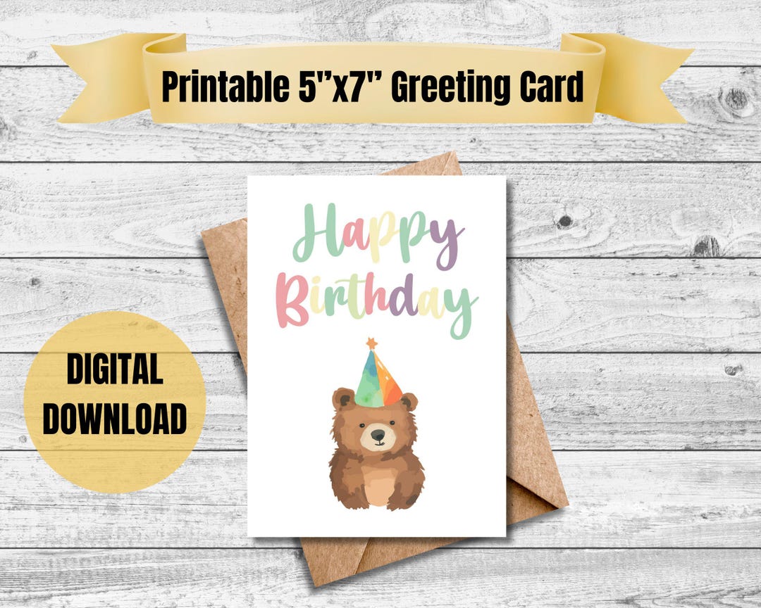 Happy Birthday Printable Greeting Card - Etsy