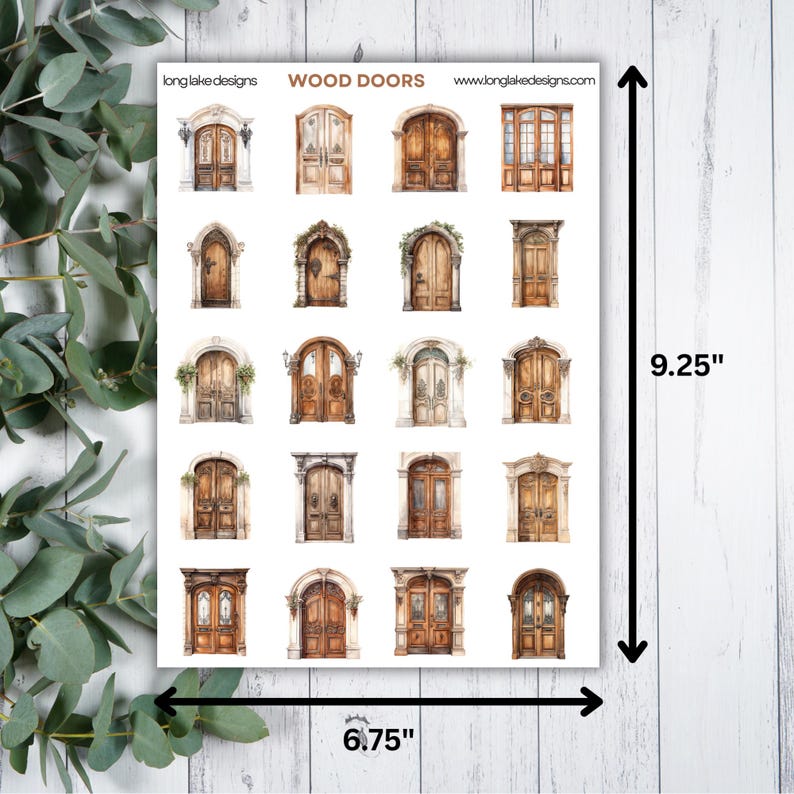 Wood Door Sticker Sheet, Laminated Waterproof Vinyl Stickers ...