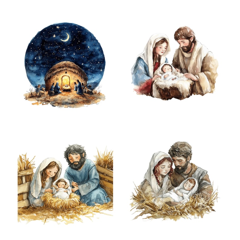 Nativity Scene Sticker Sheet, Weatherproof Laminated Stickers, Perfect ...