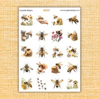 Sweet as Honey Bee Themed Sticker Sheets, Sweeter Than Honey, Cute Bee ...