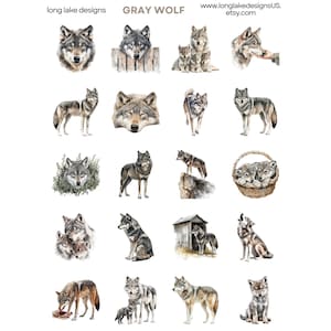 Gray Wolf Sticker Sheet – Weatherproof, Laminated for Durability ...