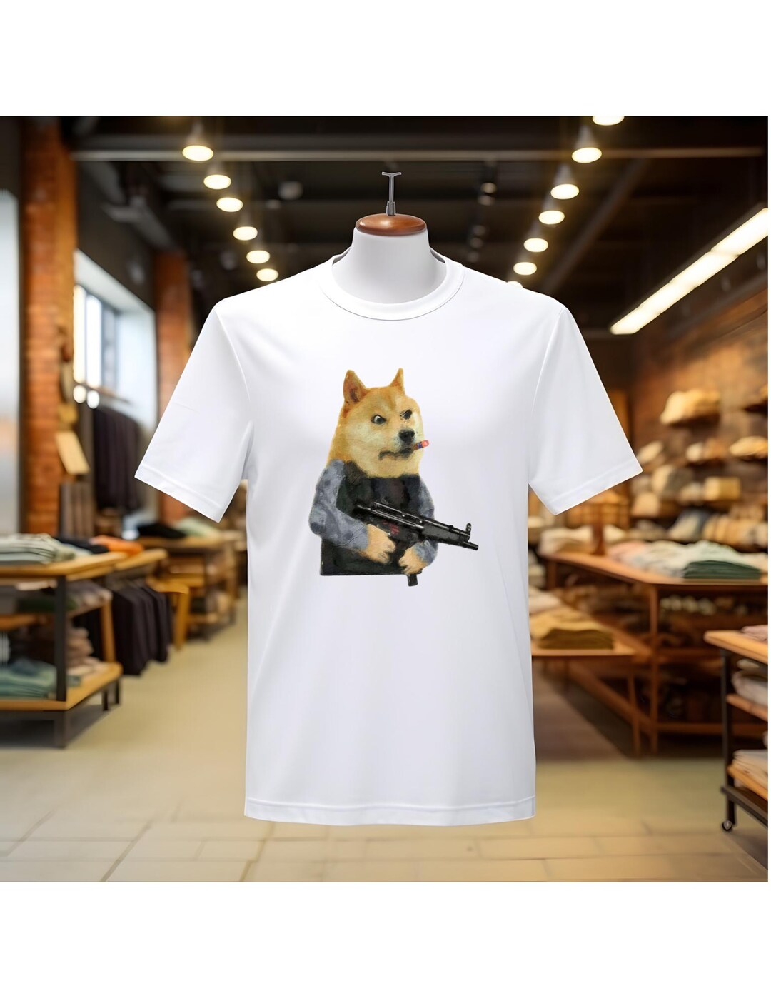 Doge Tactical T-shirt, Meme T-shirt, Graphics T-shirt, DTF T-shirt ...