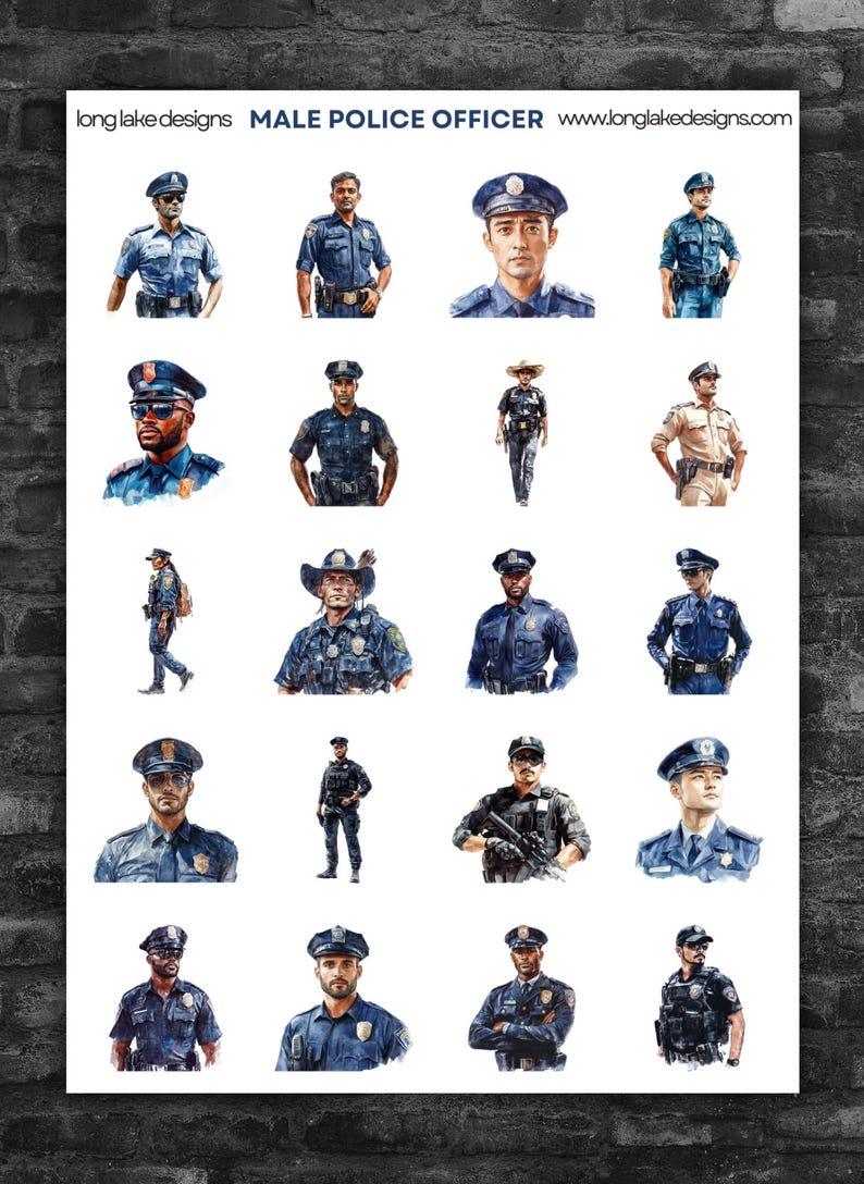 Male Police Officer Stickers, Police Stickers, Planner Stickers ...
