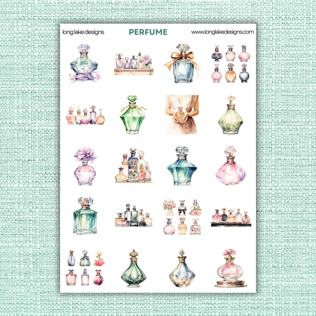 Perfume Sticker Sheet, Weatherproof and Laminated Durable Stickers for ...