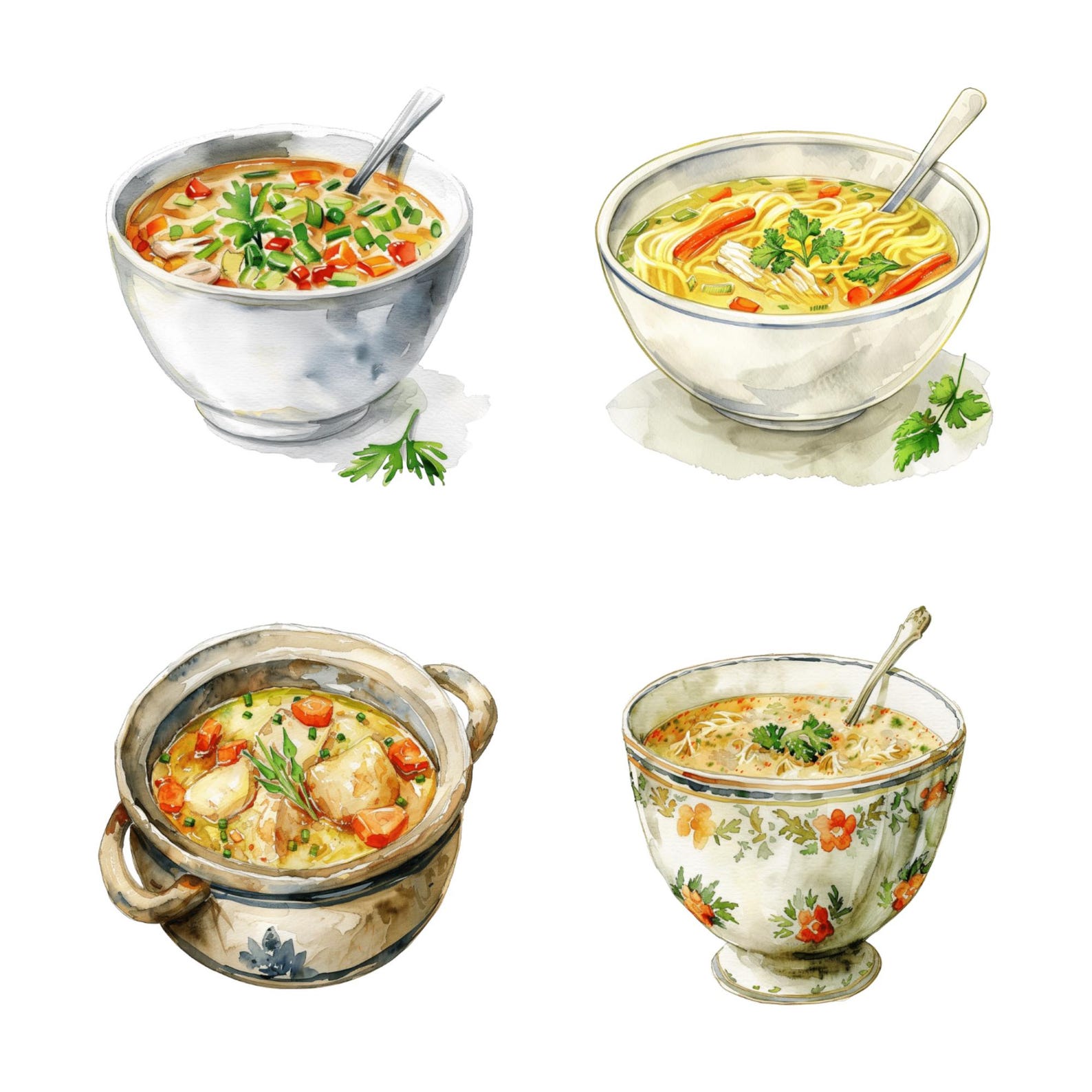Chicken Soup Sticker Sheet, 20 Food Laminated Weatherproof Stickers - Etsy