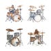 Drums Sticker Sheet, Durable Laminated Vinyl Water-resistant Music ...