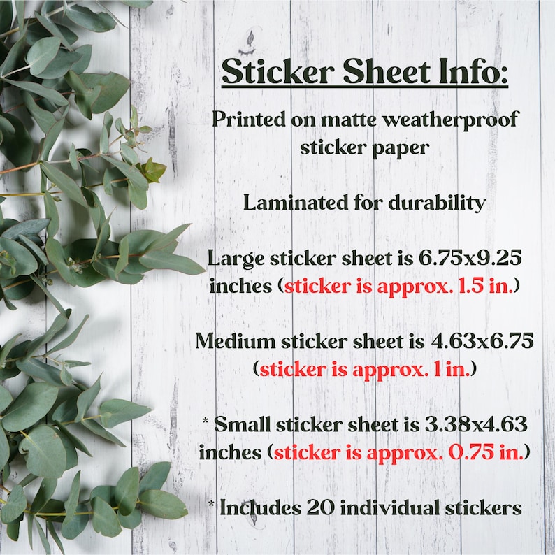 Assorted Mushrooms Sticker Sheet, 20 Food Laminated Weatherproof ...
