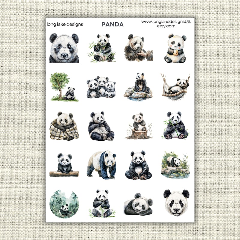 Sticker Sheets Panda - Etsy