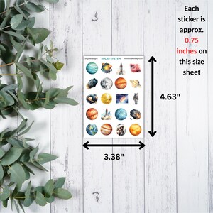 Solar System Sticker Sheet, Durable Vinyl Space-themed Stickers for ...