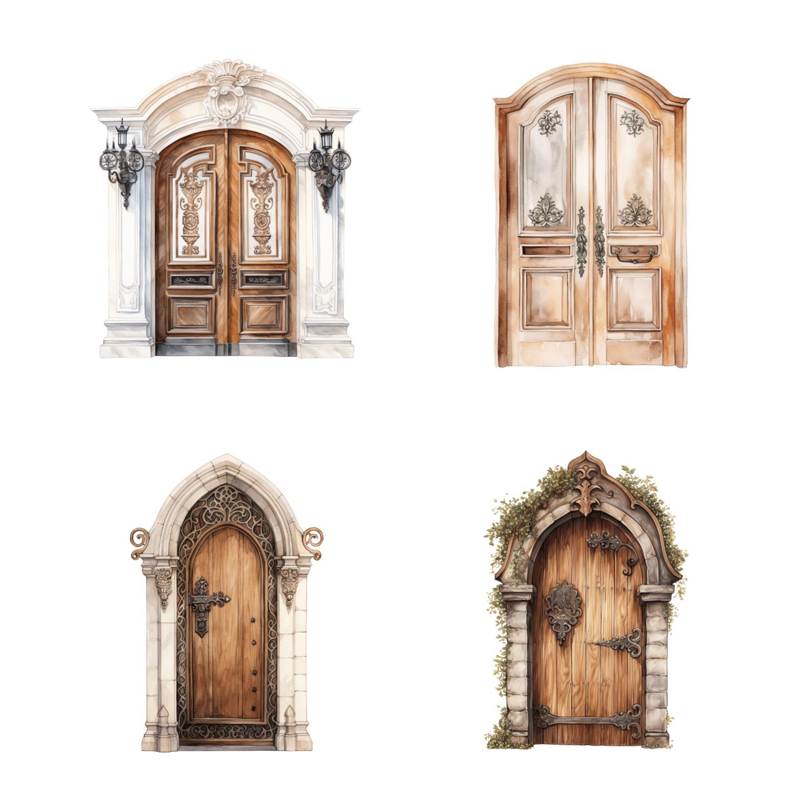 Wood Door Sticker Sheet, Laminated Waterproof Vinyl Stickers ...
