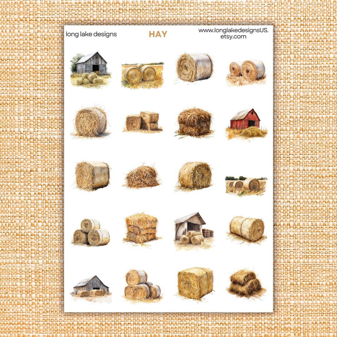 Hay Sticker Sheet, Water-resistant Vinyl Stickers, Durable Craft ...
