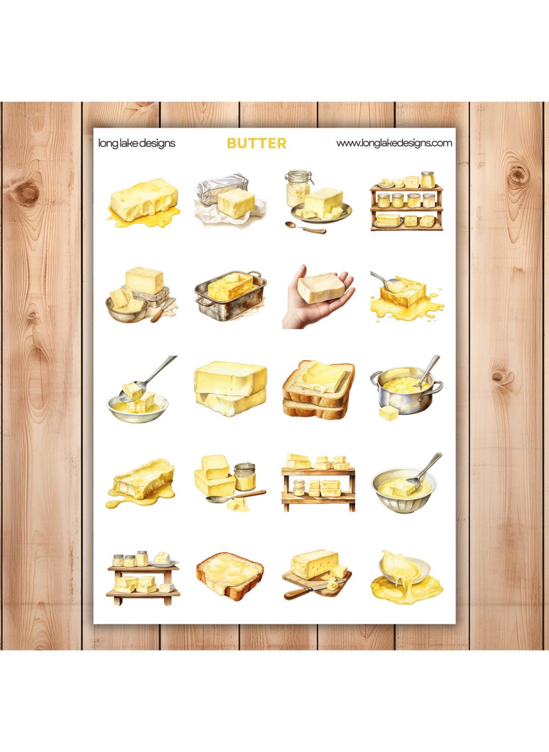 Butter Stickers, Food Stickers, Planner Stickers, Journaling Stickers ...