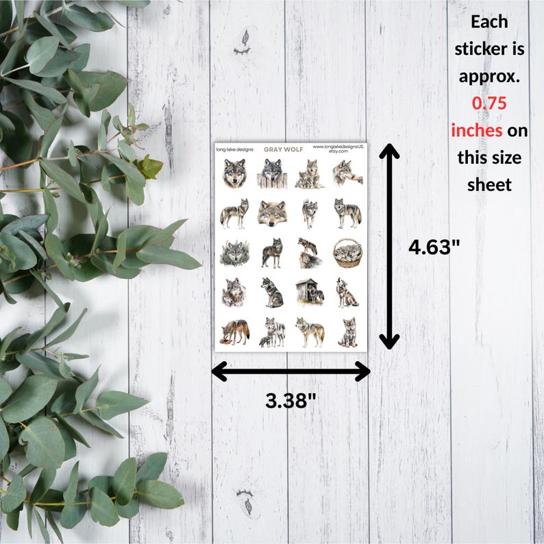 Gray Wolf Vinyl Sticker Sheet – Water-resistant, Laminated for ...